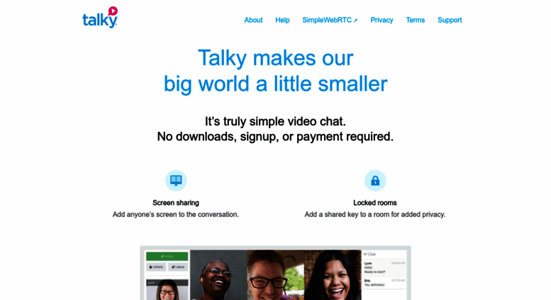 Access about.talky.io. Talky