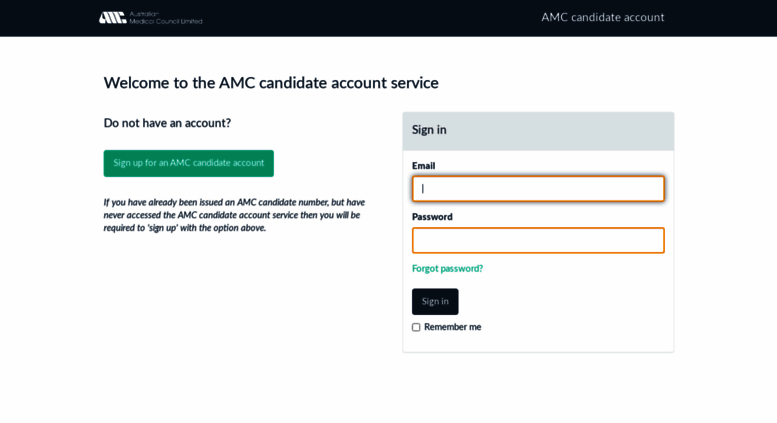 Access account.amc.org.au. Sign in - AMC Account