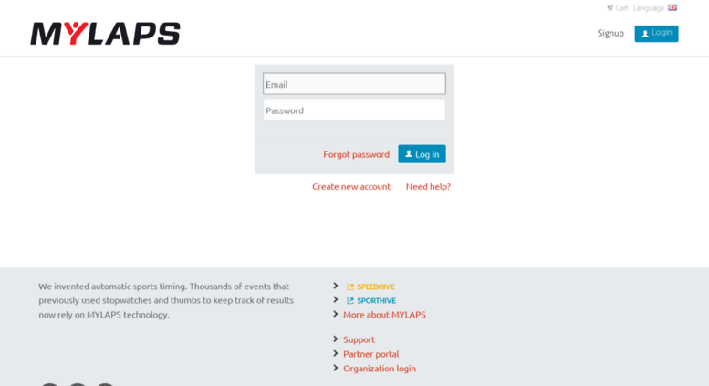 Access account.mylaps.com. MYLAPS Account (Login)