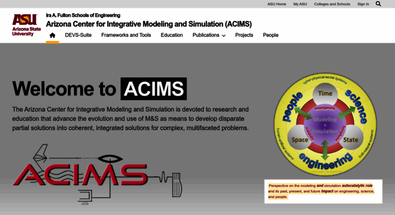 Access acims.asu.edu. Arizona Center of Integrative Modeling and Simulation