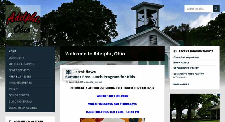 Access adelphiohio.com. Welcome to Adelphi, Ohio – Adelphi, Ohio