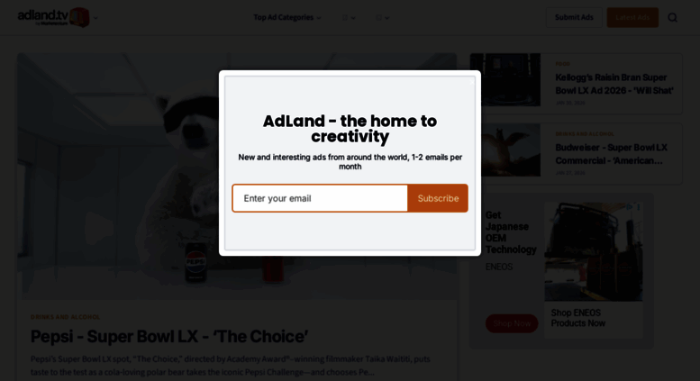 Access adland.tv. Adland | all the adnews not fit to print