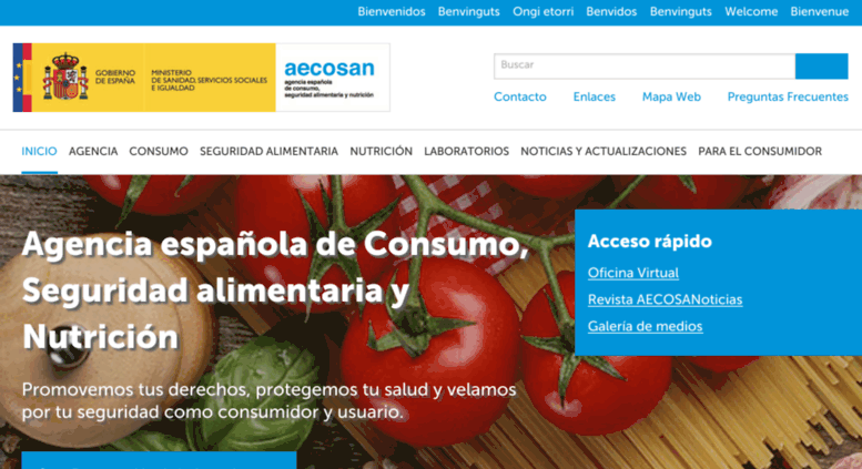 Access aesan.msssi.gob.es. Aecosan - Agencia Española de Consumo ...