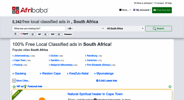 Access afribaba.co.za. South Africa - Free Local Classified Ads, Cars ...