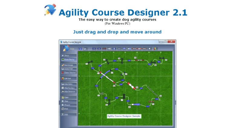 Access agility-design.net. Agility Course Designer