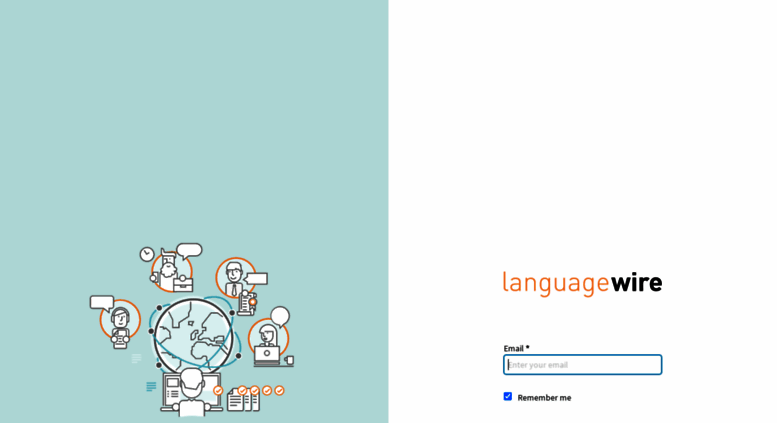 Access agito.languagewire.com. Log in to LanguageWire