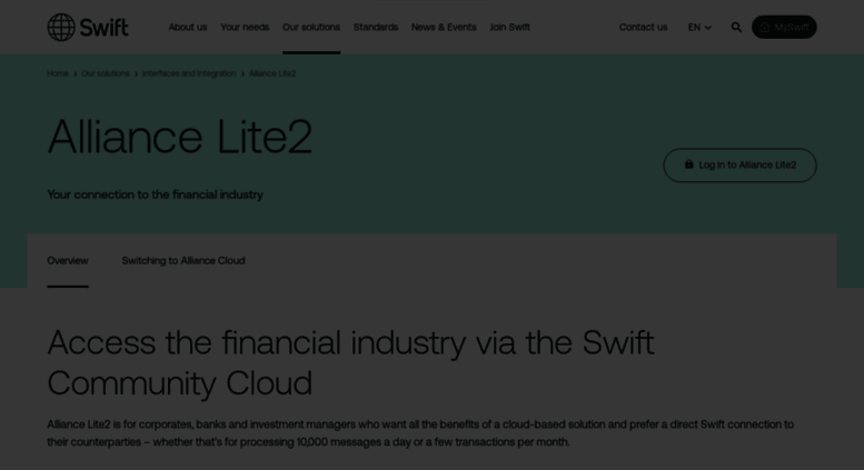 Access alliancelite2.swift.com. Alliance Lite2 | SWIFT - The global ...