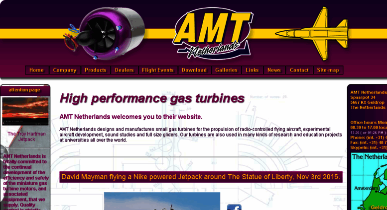 Access amtjets.com. AMT Netherlands