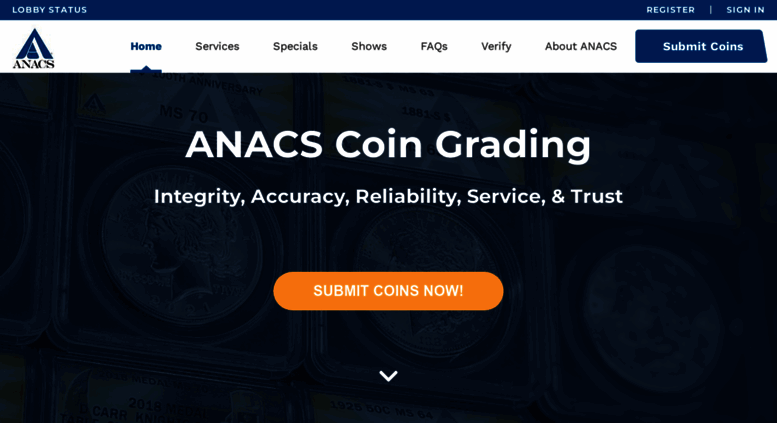 Access anacs.com. ANACS