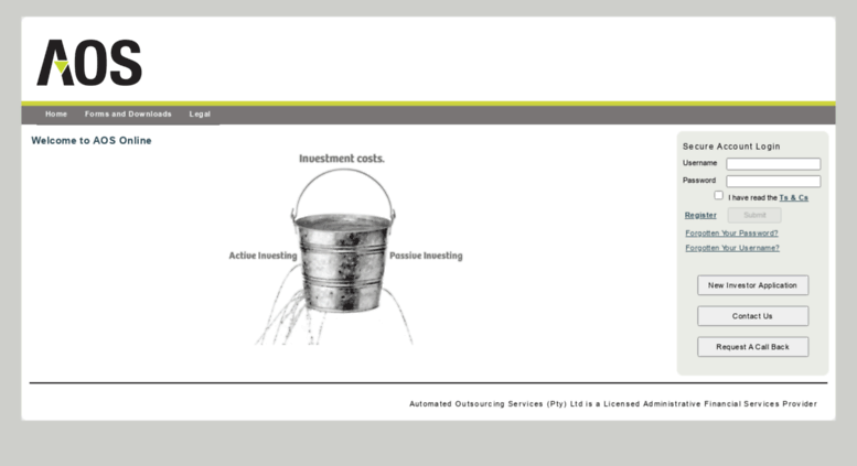Access aosonline.co.za. AOS Online - Login