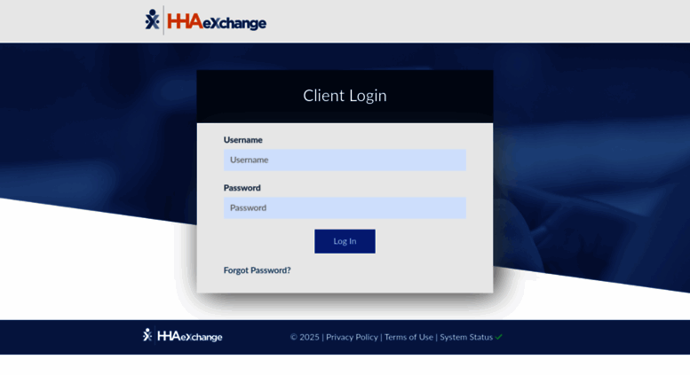 Access app.hhaexchange.com. HHA Exchange - Index