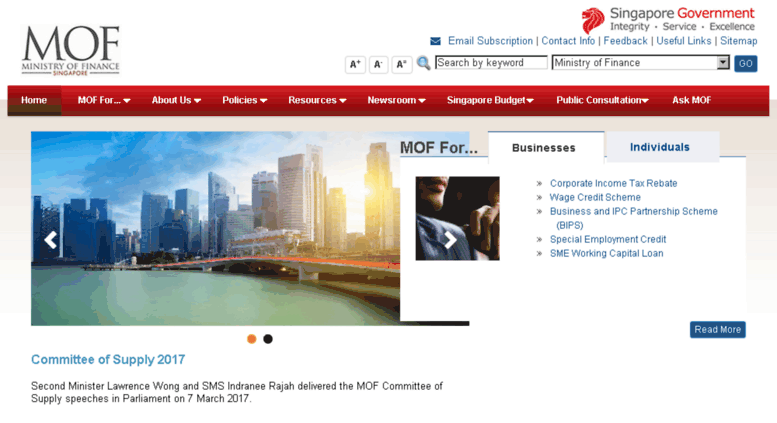 Access app.mof.gov.sg. Ministry of Finance Singapore (MOF)
