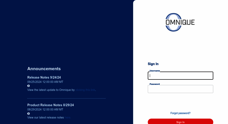 Access app.omnique.com. Omnique Login