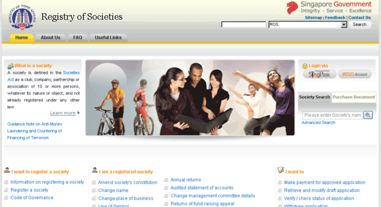 Access app.ros.gov.sg. Registry of Societies