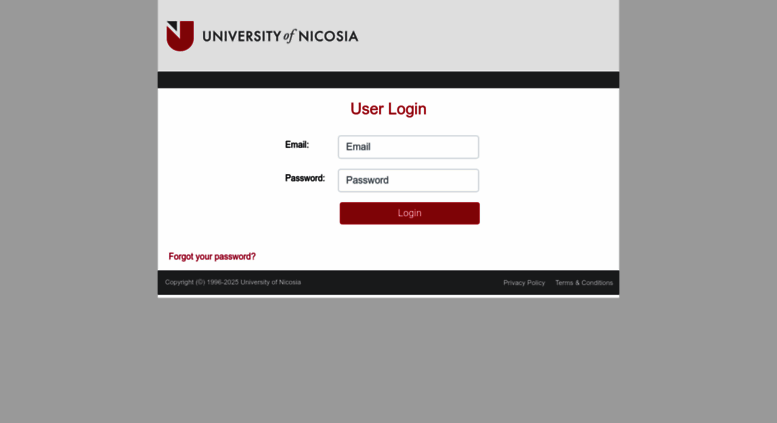 Access apply.unic.ac.cy. Login