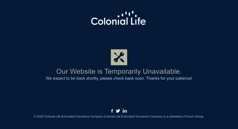 Access apps.coloniallife.com. Colonial Life - Login