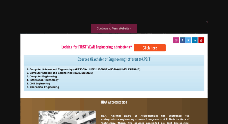 Access apsit.org.in. Home | APSIT
