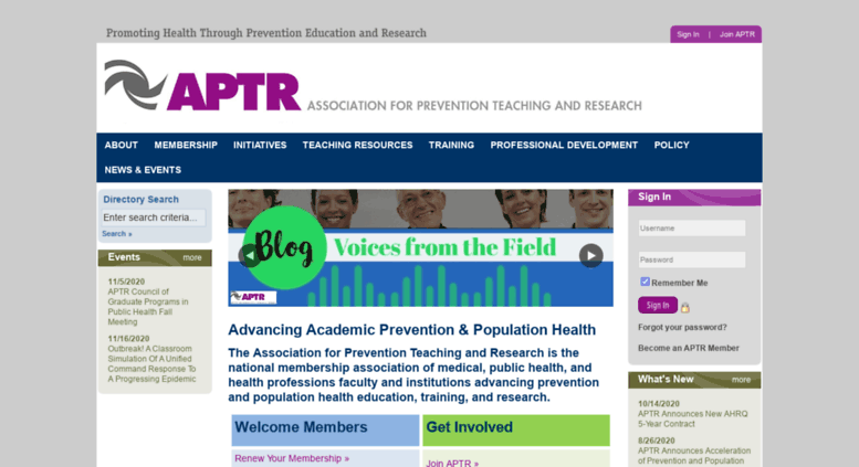 Access aptr.site-ym.com. Association for Prevention Teaching and ...