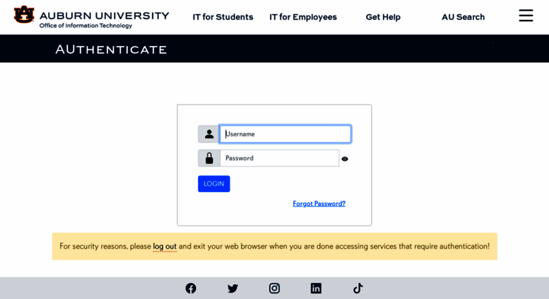 Access auaccess.auburn.edu. Login - AUthenticate