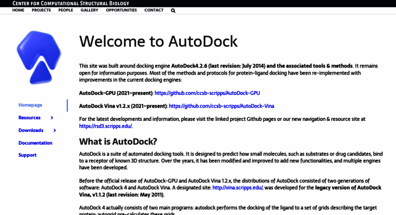 Access autodock.scripps.edu. AutoDock — AutoDock