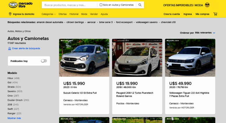 Access autos.mercadolibre.com.uy. Autos y Camionetas | Mercado Libre ...