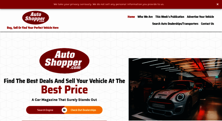 Access autoshopper.com. Home - Auto Shopper