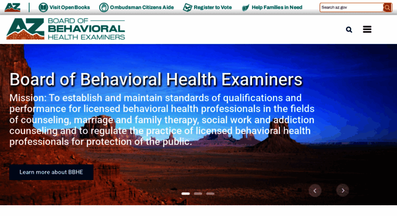 Access azbbhe.us. Welcome to the Board of Behavioral Health Examiners ...