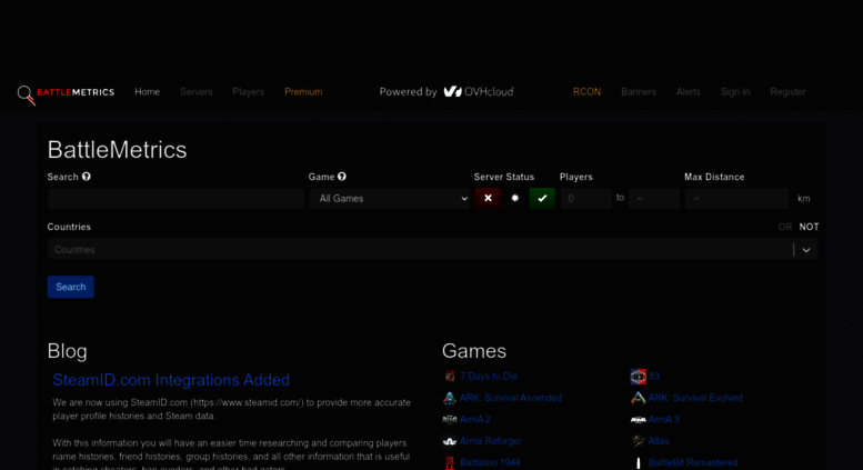 Access battlemetrics.com. BattleMetrics