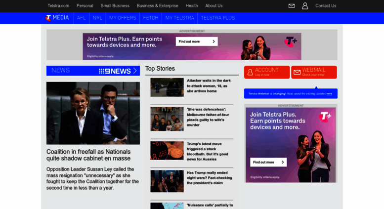 Access bigpond.com. Telstra Media - Video, Sport, Music and Entertainment