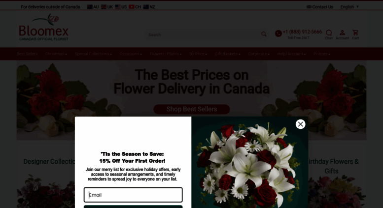 Access bloomex.ca. Flowers and Gift Baskets - Florist Canada | Flower ...