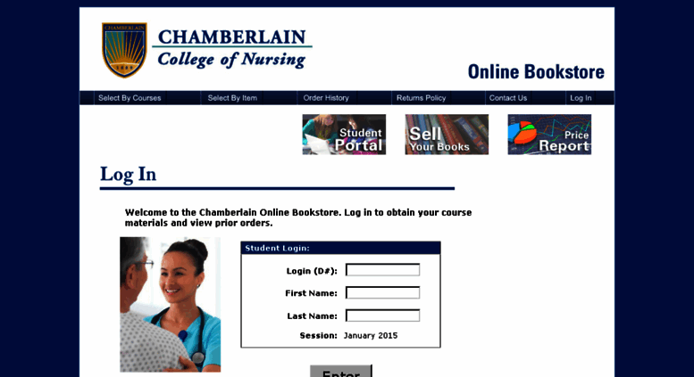 Access bookstore.chamberlain.edu. Online Bookstore | Home