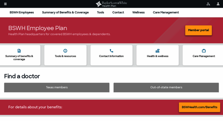 Access bswh.swhp.org. BSWH Employees > Home