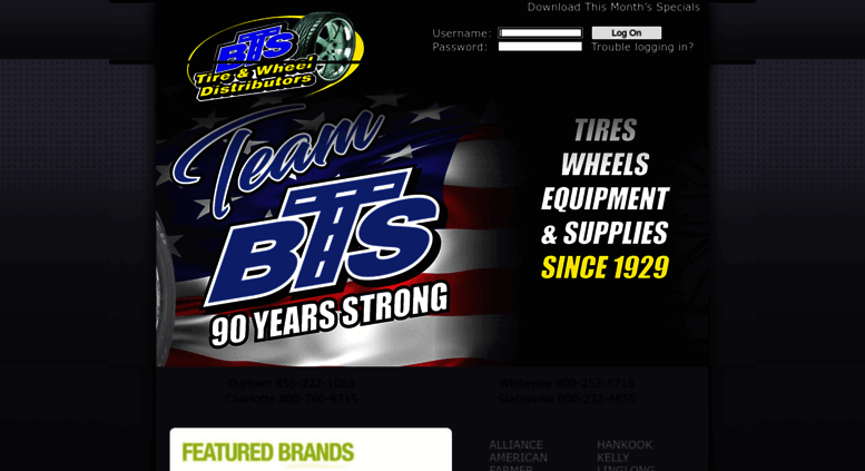 Access bts.tireweb.com. BTS Tire and Wheel Distributors