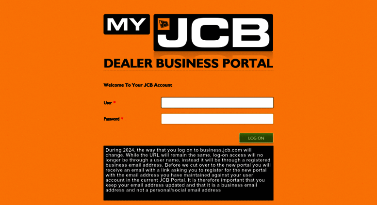 Access business.jcb.com. SAP NetWeaver Portal