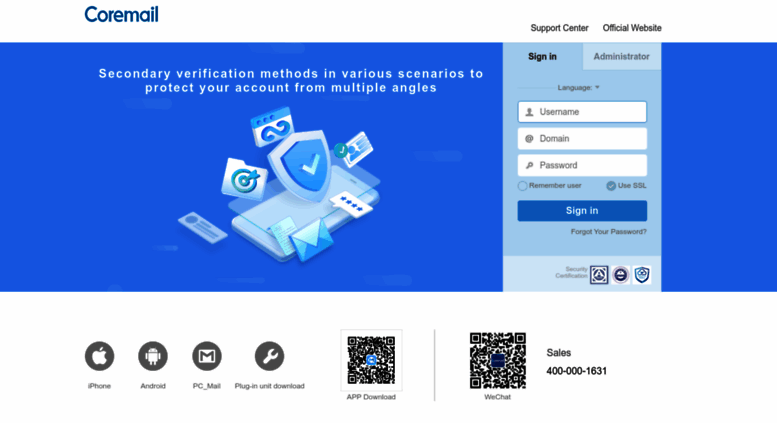 Access c2.icoremail.net. Coremail Professional Mail System