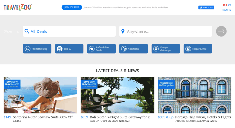 Access ca.travelzoo.com. Travelzoo: Deals on Hotels, Flights, Vacations ...