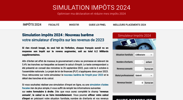 Access calcul-impots.eu. Simulation impots 2021 : simulateur impots sur ...