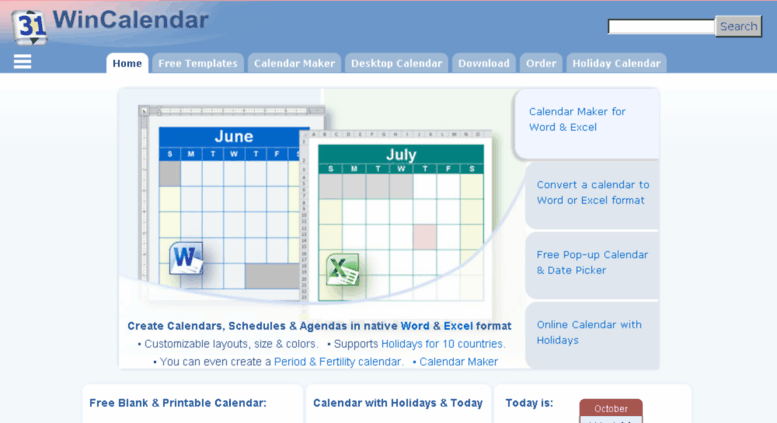 Access calendar.wincalendar.net.