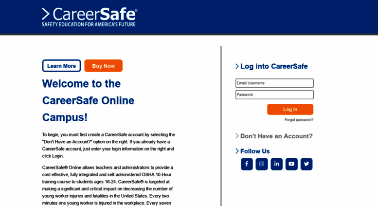 Access campus.careersafeonline.com. CareerSafe Online Campus | Safety ...