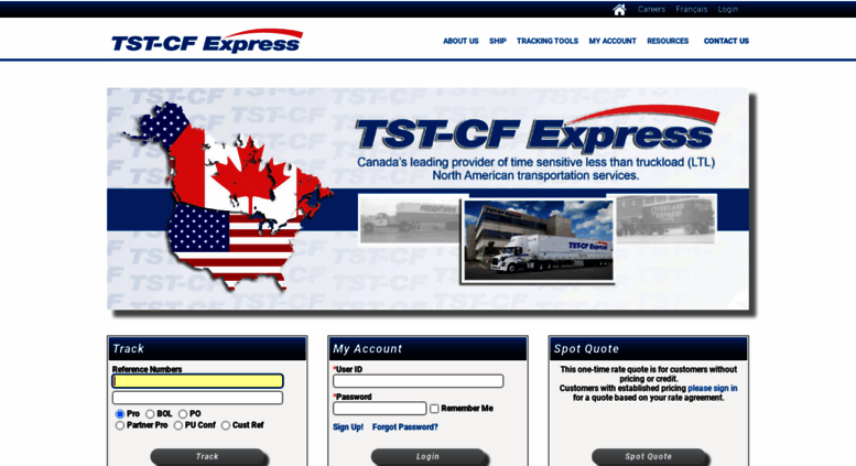 Access canadianfreightways.com. TST-CF Express