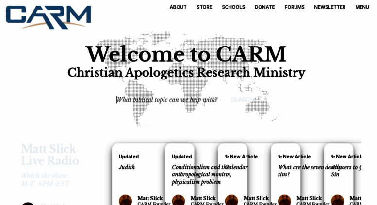Access carm.org. Home — Christian Apologetics & Research Ministry