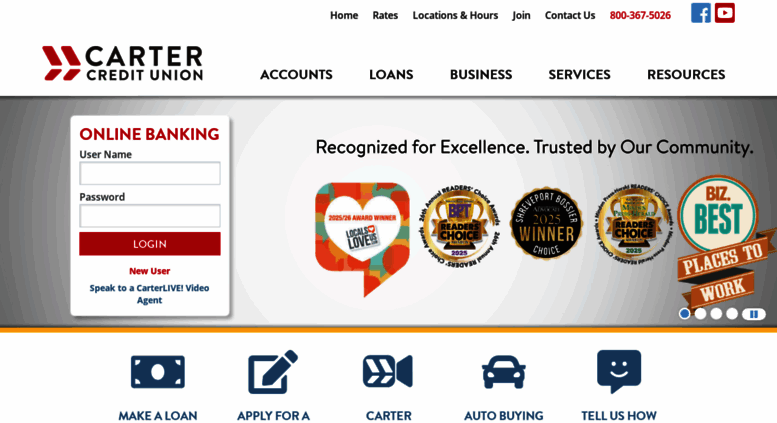 Access carterfcu.org. Carter Credit Union - Carter Credit Union Homepage