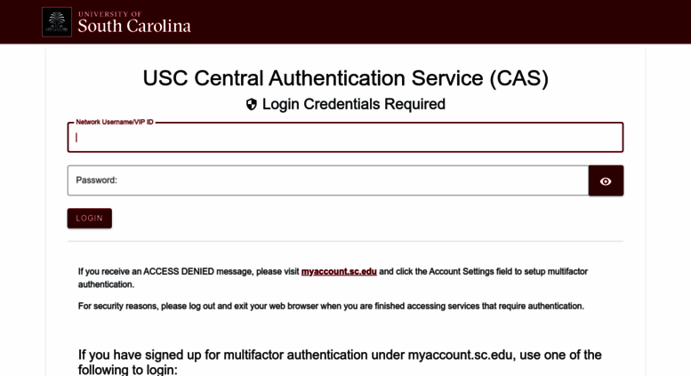 Access cas.auth.sc.edu. Login - CAS – Central Authentication Service
