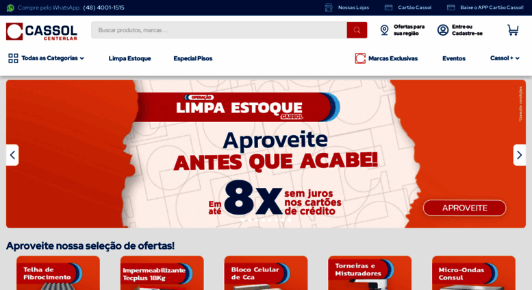 Access cassol.com.br. Cassol Centerlar | Tudo para Casa e Construção