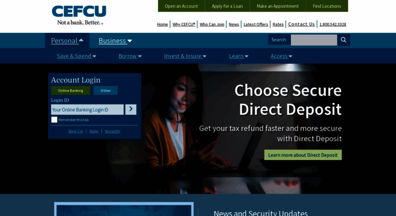 Access cefcu.com. Home Page - CEFCU