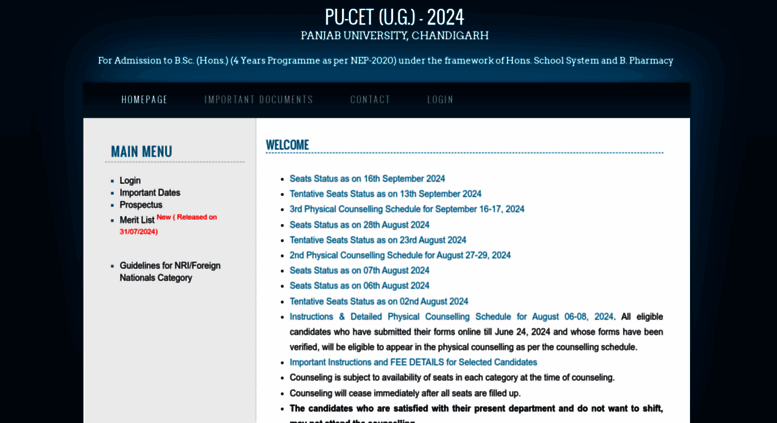 Access cetug.puchd.ac.in. PU-CET (U.G.) - 2020 - Panjab University ...