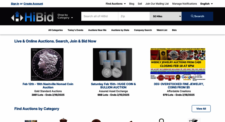 Access cil-auctions.hibid.com. Live and Online Auctions on HiBid.com
