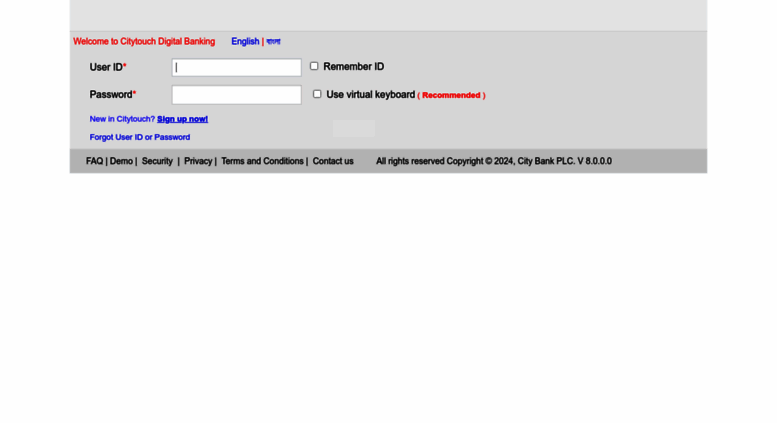Access citytouch.com.bd. Login