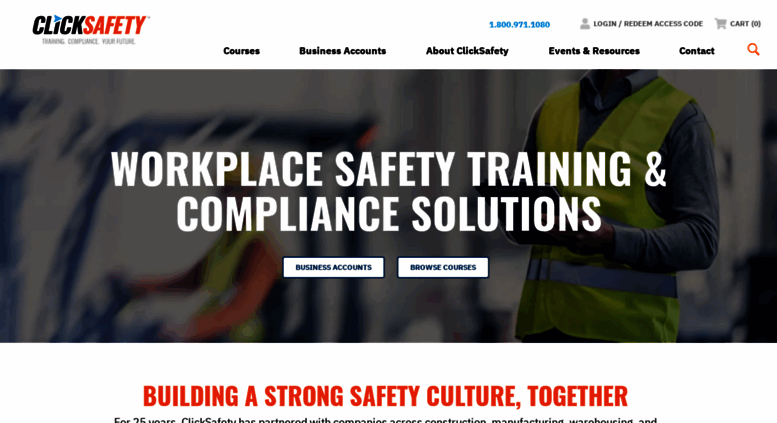 Access clicksafety.com. OSHA 10-Hour and OSHA 30-Hour Online Safety ...