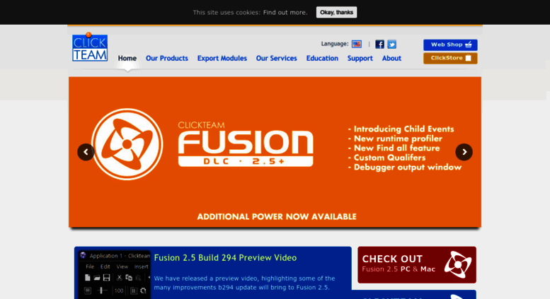 Access clickteam.com. Clickteam - Home